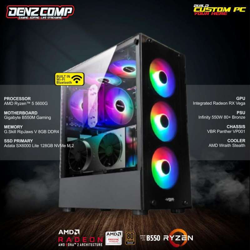 Jual DENZ GAMING PC - AMD RYZEN 5 5600G RAM 8GB SSD 128GB NVME - RAM ...