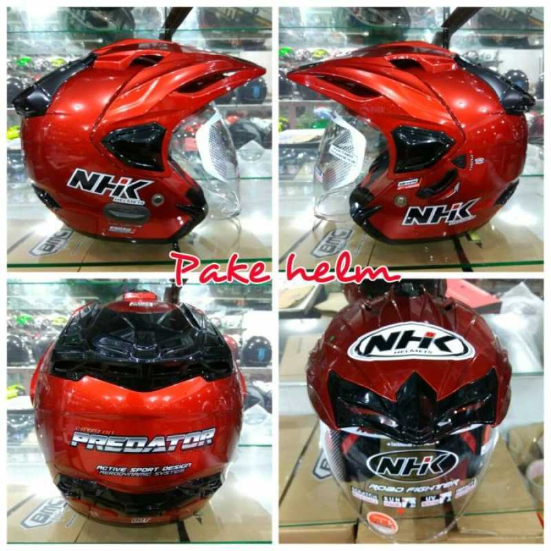 Jual Helm Nhk Half Face Nhk Crypton Nhk Double Visor Royal Red - L Di ...