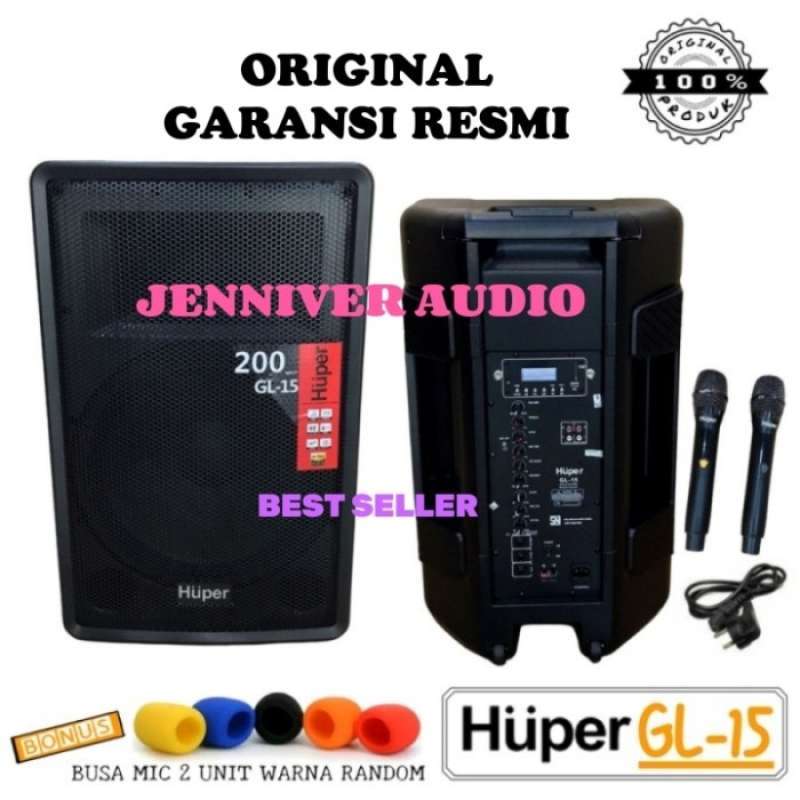 Jual HUPER GL15 SPEAKER AKTIF WIRELESS BLUETOOTH 200W ORIGINAL FREE ...