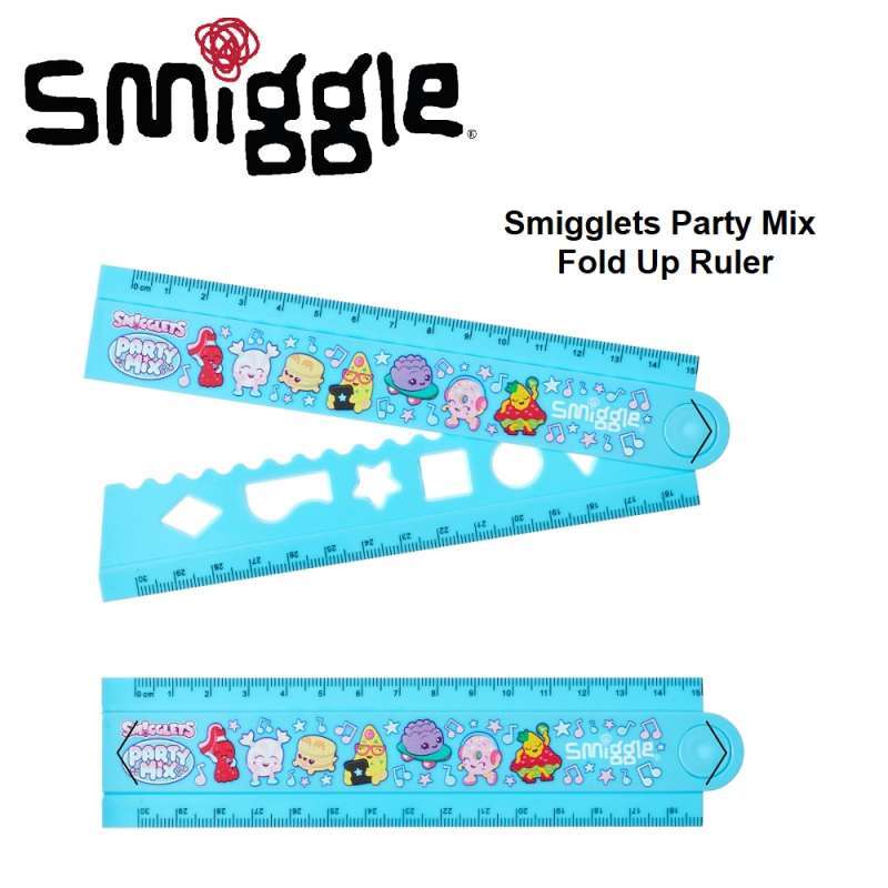 Jual Ori Smiggle Pengaris Lipat Smigglets Party Mix Fold Up Ruler 15/30 ...