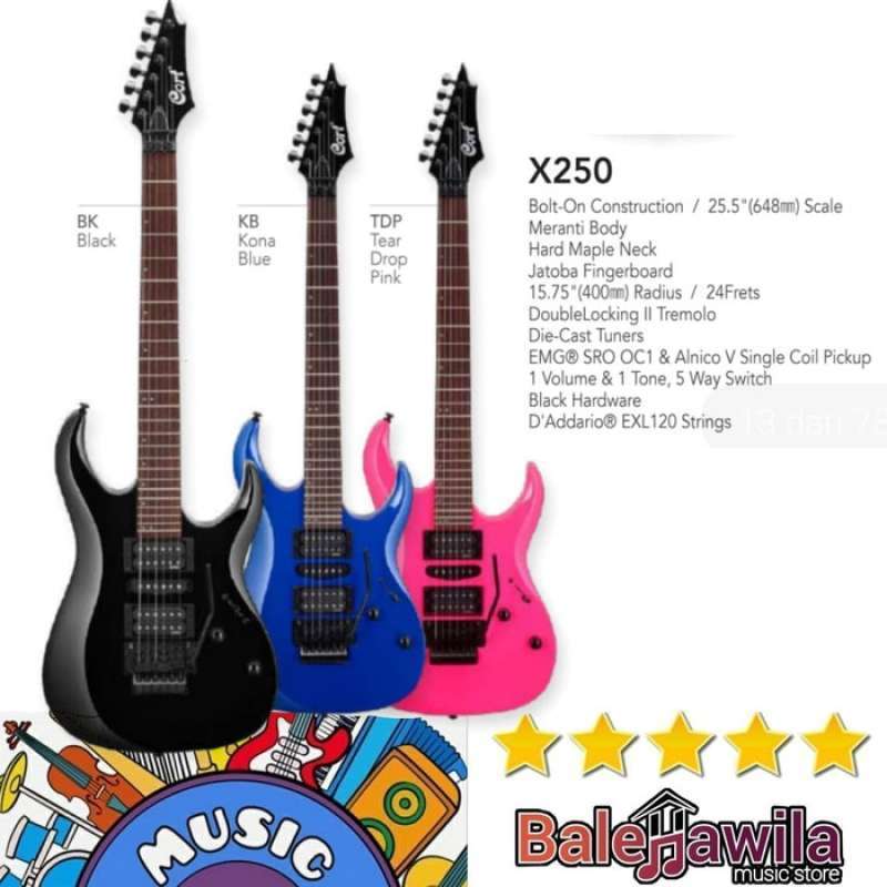Promo Gitar Elektrik CORT X250 X-250 X 250 ORIGINAL Guitar Electric ...