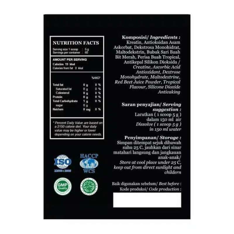 Jual M1 Pro Creatine Monohydrate 300g - Muscle First Gold 300gr 100% ...