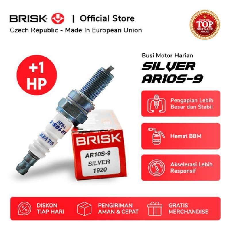 Jual Busi Motor Racing Brisk Silver Ar10s-9 Vario 125 150 Pcx Nmax ...