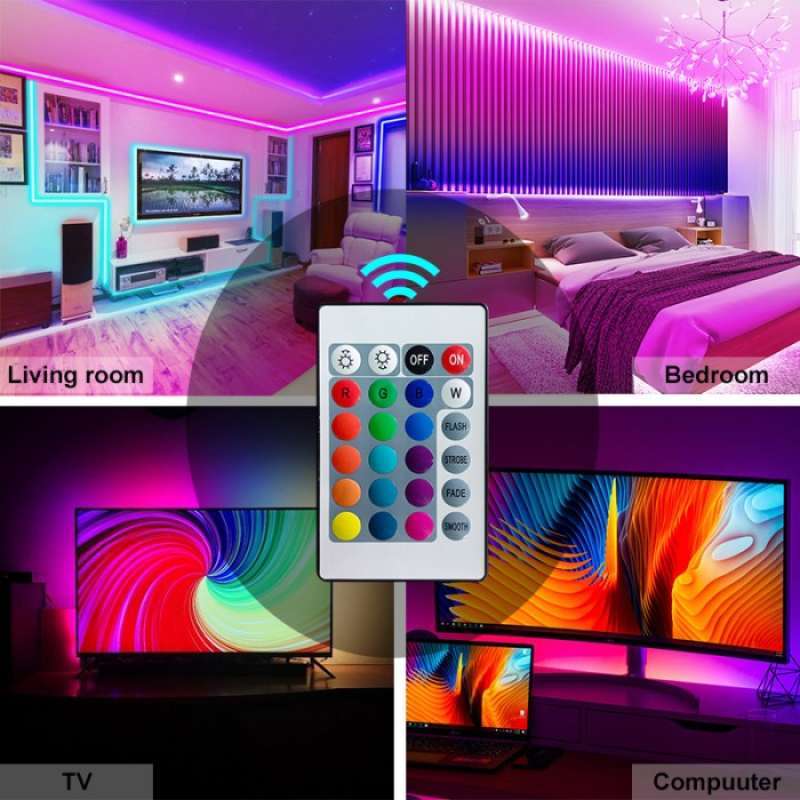 Promo LED Strip Light RGB LED Lamp Decoration TV BackLight Diode Tape ...
