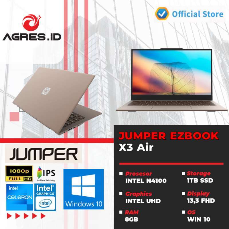 Jual Laptop Jumper Ezbook X3 Air - N4100 8gb 1tb Ssd 13.3 Fhd Ips Windows 10 - Non Bundling Di ...