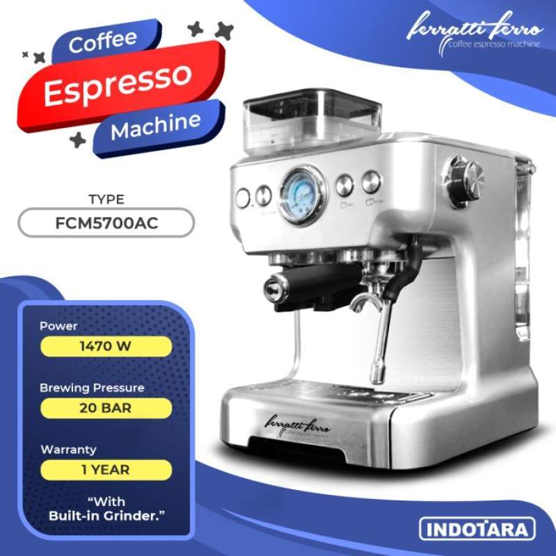 Jual Mesin Kopi Espresso Dengan Grinder Kopi Ferratti Ferro Fcm-5700Ac ...