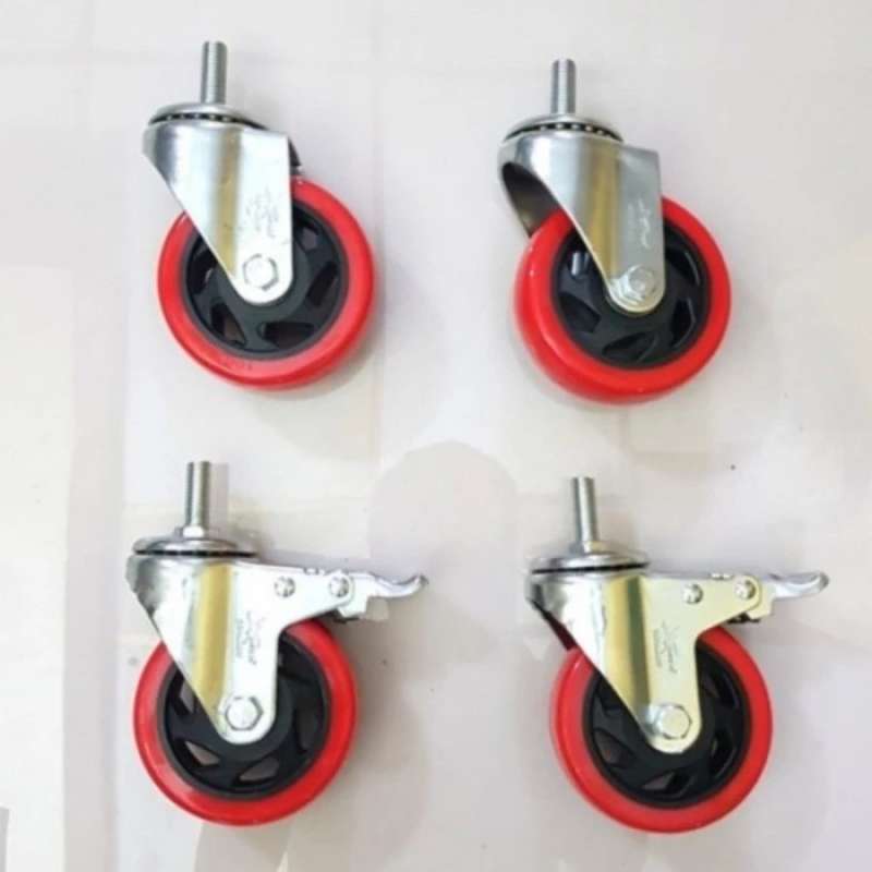 Promo Roda Screw PU 4 inch 2 hidup 2 rem 1 set Diskon 23% di Seller ...