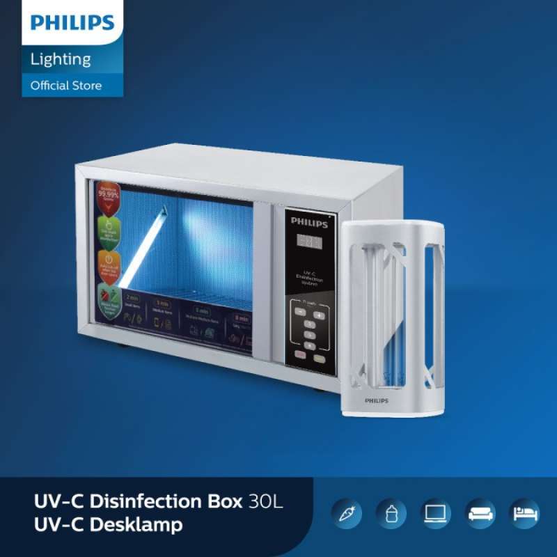 Promo Philips UVC Disinfection Box 30L + UVC Desk Lamp - Multivariasi Multicolor Diskon 23% di ...