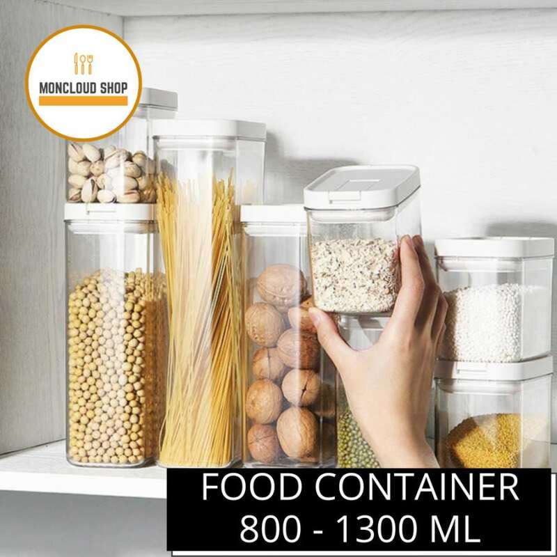 Jual Toples Plastik Kotak Besar Bening Kue Kering 1 Liter Tempat ...