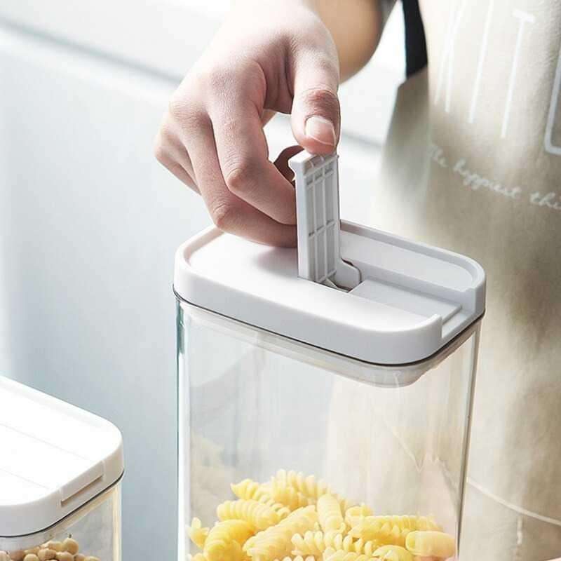 Jual Toples Plastik Kotak Besar Bening Kue Kering 1 Liter Tempat ...