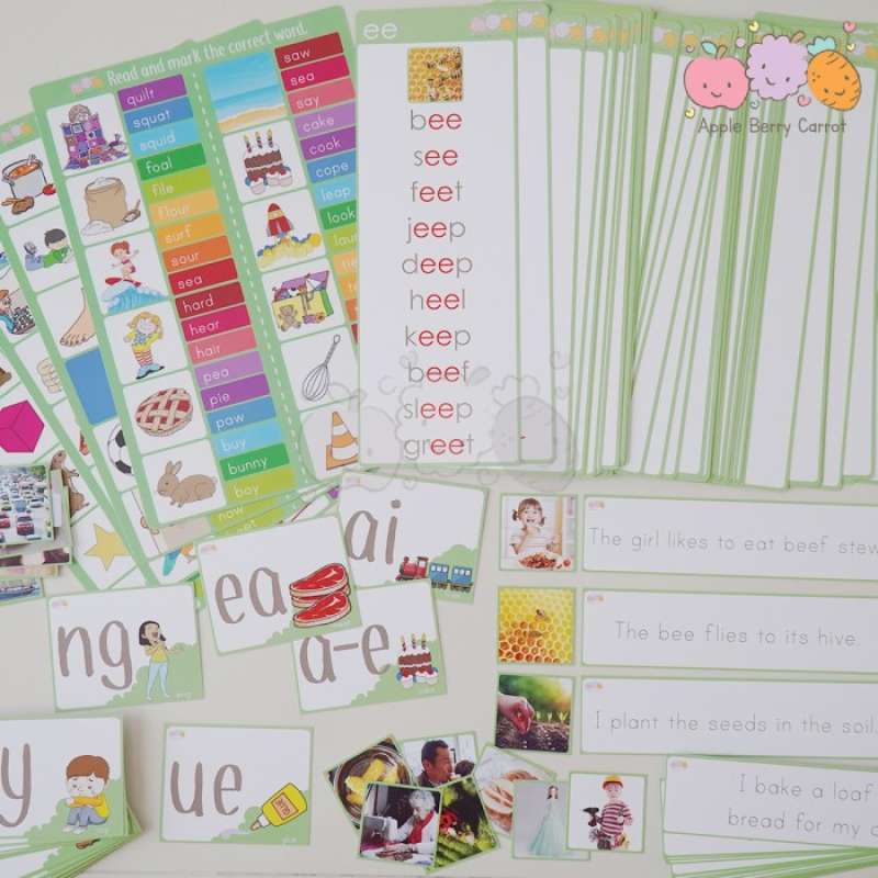 Jual Vowel Blend & Consonant Digraph - Worksheet - Green Series ...