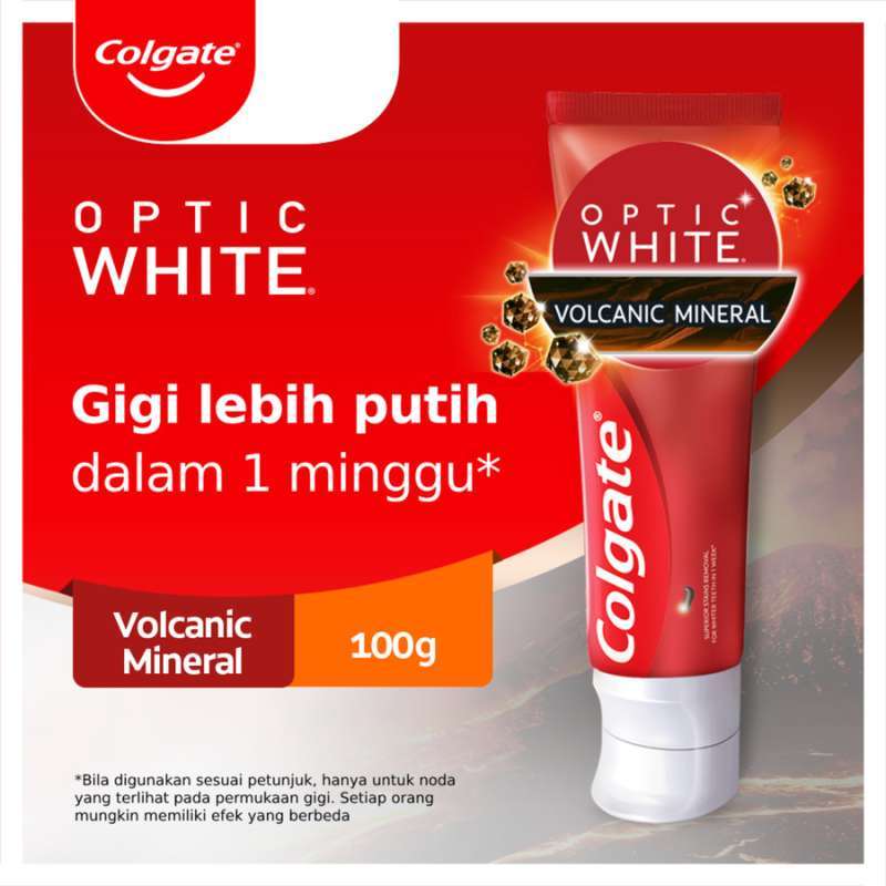 Promo Colgate Pasta Gigi Tooth Paste Optic White Volcanic Mineral 100gr ...