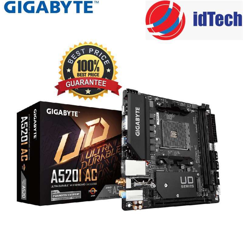Jual Gigabyte Motherboard AMD A520I AC ( Mini-ITX, 2 x DDR4, Socket AM4 ...