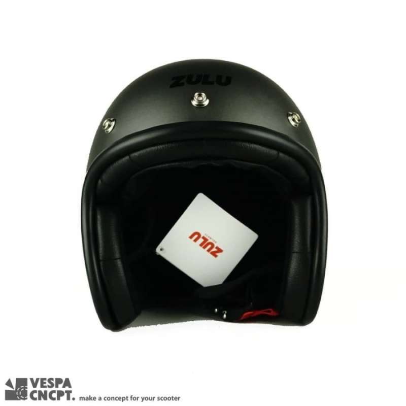 Promo Zulu Osiris Helmet Helm Gunmetal Rubber Retro Half Face Vespa ...