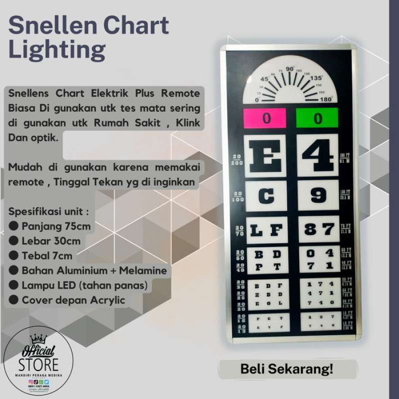 Promo Snellen Chart Elektrik - Tes Mata Remote Lampu Diskon 20% di ...