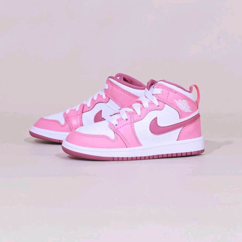 Jual Sepatu Nike Air Jordan 1 Mid Kids Pink White Original Made In ...