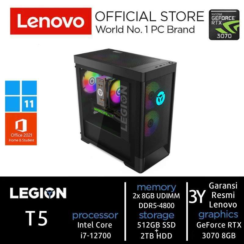 Promo PC Lenovo Legion T5 2YYN [Core i7 12700/16GB/512GB SSD+2TB HDD ...