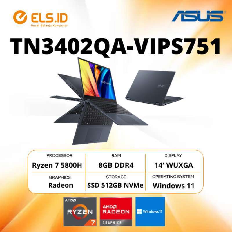 Jual Asus Vivobook Flip 14 Touch Tn3402qa-vips751 Ryzen 7 5800h 8gb ...