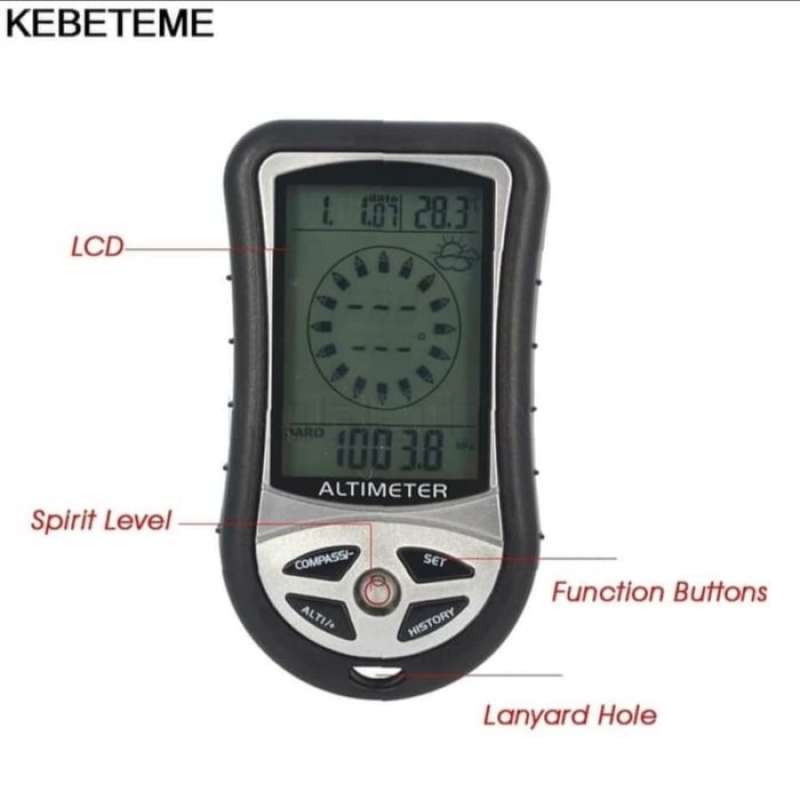 Jual Alat Ukur Ketinggian Digital Altimeter 8in1/kompas Digital/hiking ...