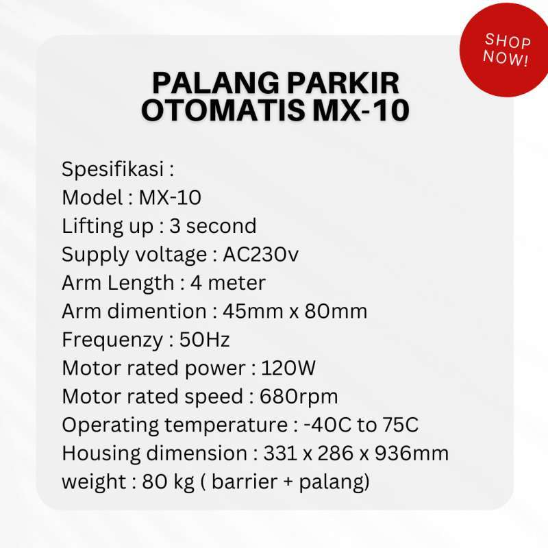 Jual Palang Parkir Otomatis Palang Perumahan Barrier Gate Mx 10 Di