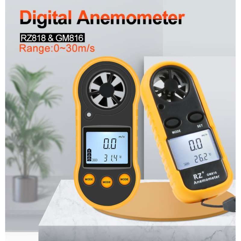 Promo Digital Anemometer Pengukur kecepatan angin thermometer Anemo ...