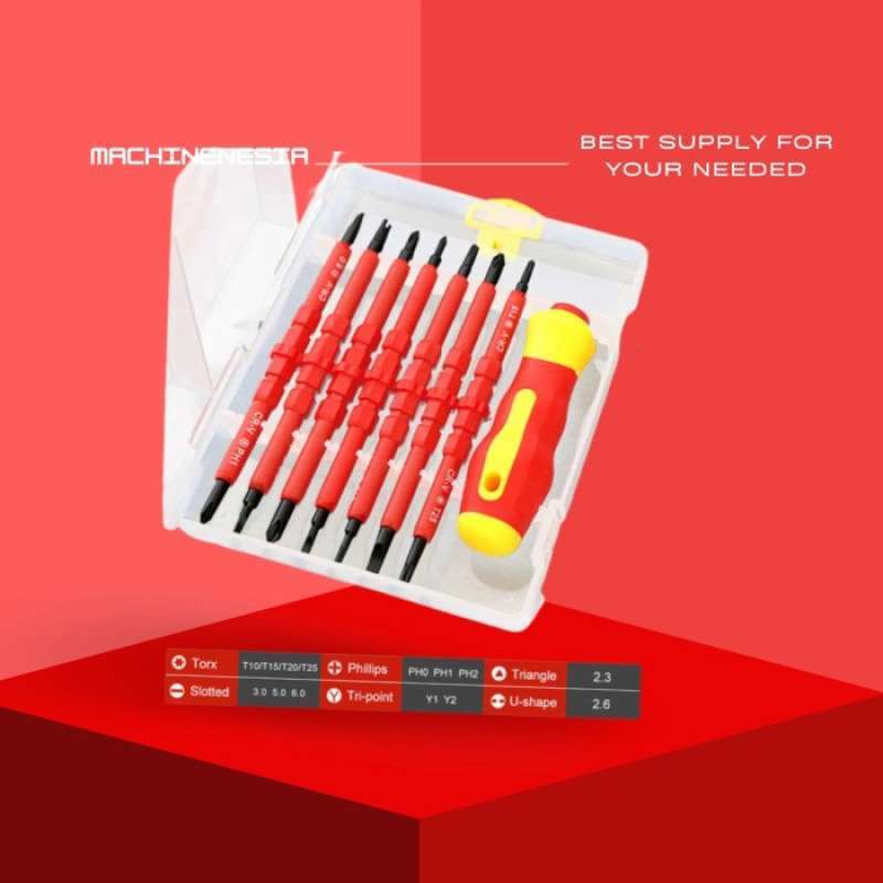 Jual Obeng Bolak Balik Magnet Plus Minus Set Cr-V Listrik Elektronik ...