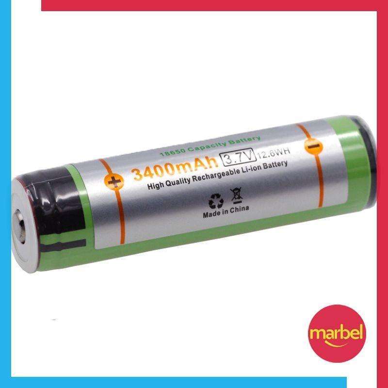 Jual Baterai Senter 18650 Li-ion 3400mAh 3.7V Button Top Bisa Dicas di Seller Marbell Shop ...