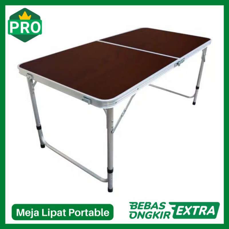 Promo Meja Lipat Koper Portable Kaki Bulat Meja Lipat Hpl Portable ...