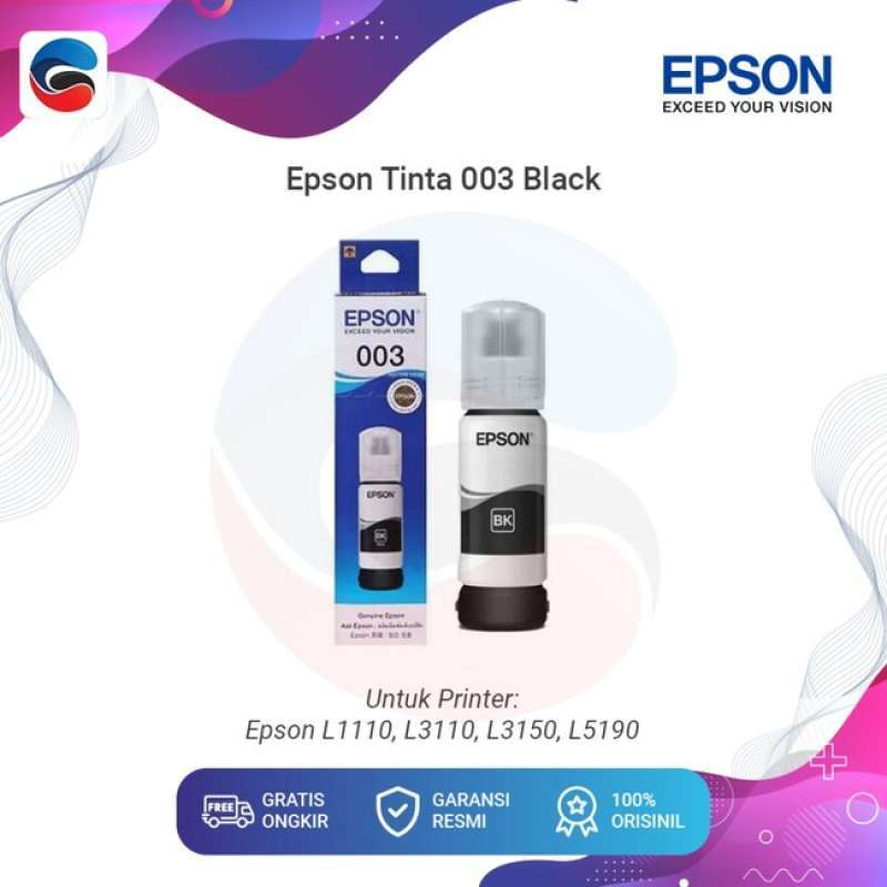 Jual EPSON Tinta 003 Black Ink EcoTank Bottle Original di Seller ...