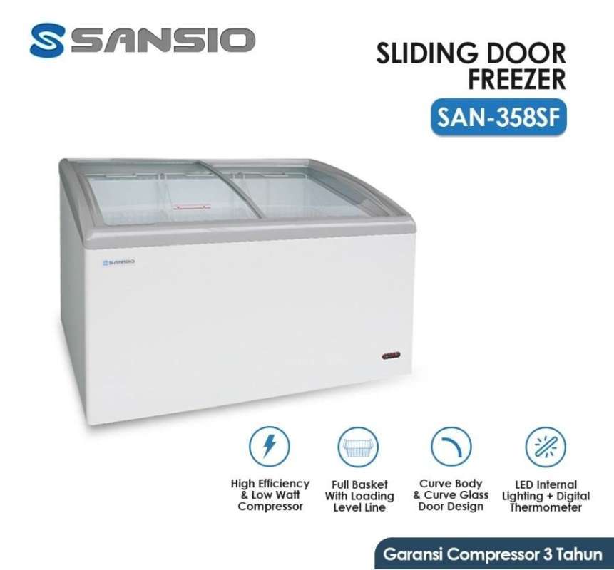 Jual Sansio Sliding Glass Chest Freezer 358 Liter San-358sf Di Seller ...