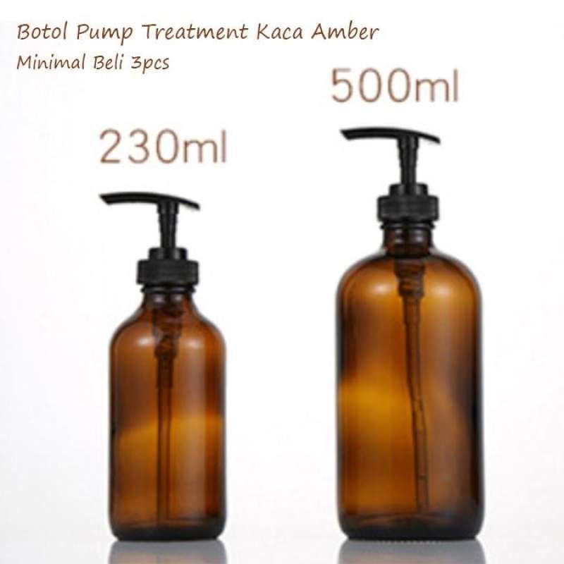 Jual Botol Pump Treatment Kaca Amber 120ml Botol Pumping Sabun Lotion ...