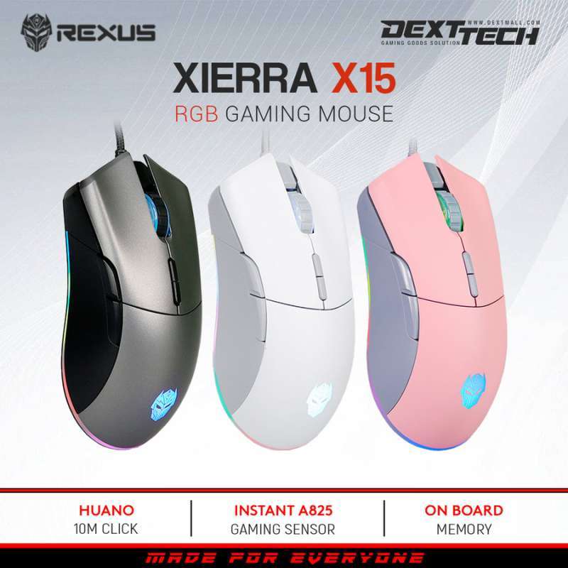Jual Rexus Xierra X15 RGB Gaming Mouse - BLACK di Seller DEXT ...