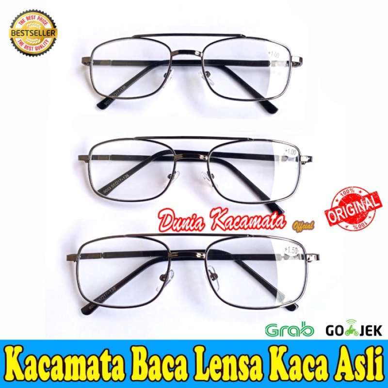 Jual Kacamata Baca Plus Model Titanium Lensa Kaca Asli Jernih Ream Ada ...