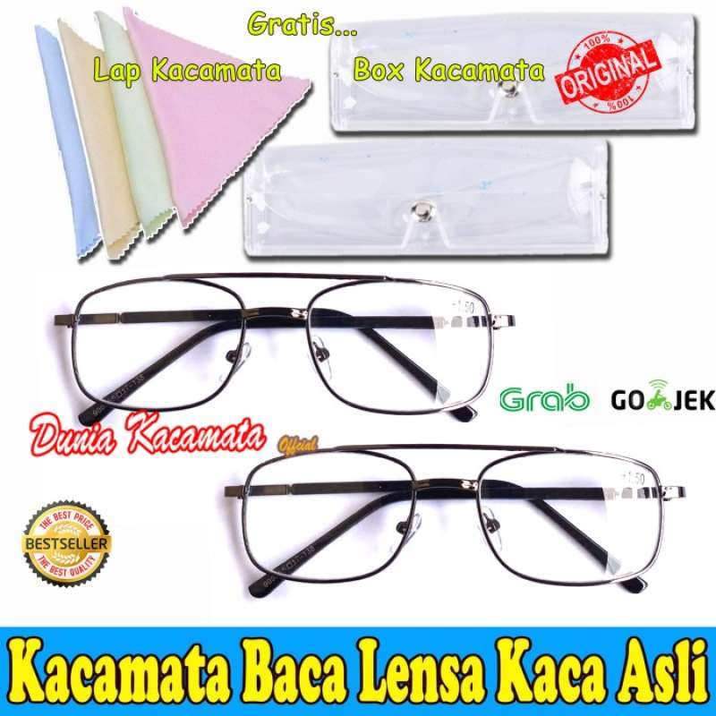 Jual Kacamata Baca Plus Model Titanium Lensa Kaca Asli Jernih Ream Ada ...