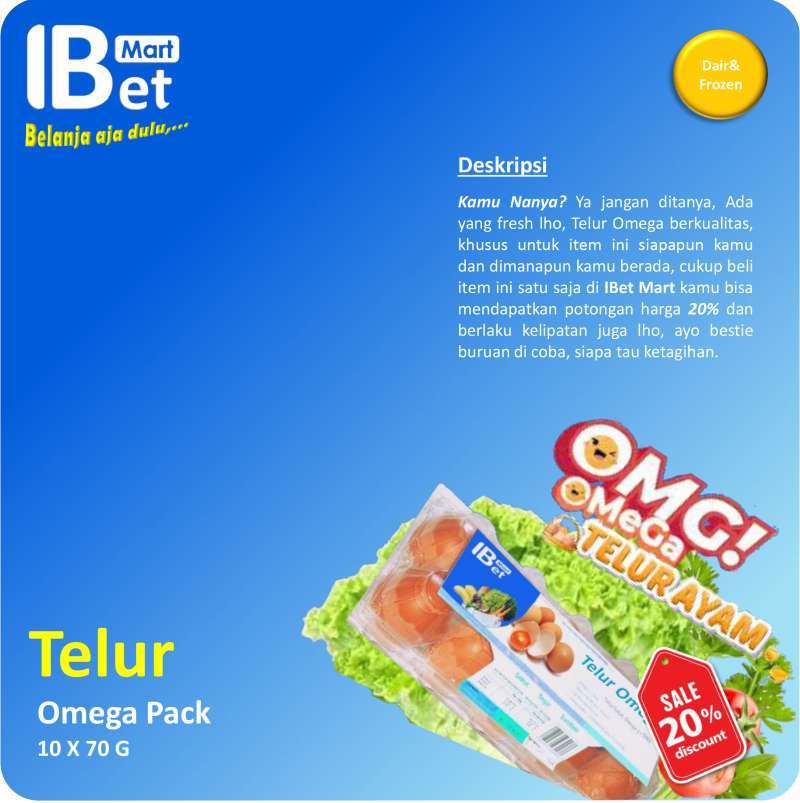 Promo Telur Omega Pack ( 10 X 70 G ) Halal Diskon 20% Di Seller Ibet ...