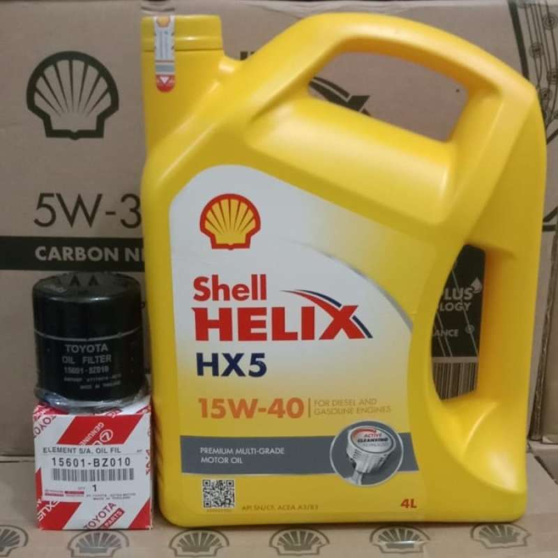 Promo Shell Helix Hx5 15W-40 Paket Filter Oli Toyota Avanza,Xenia,Agya ...