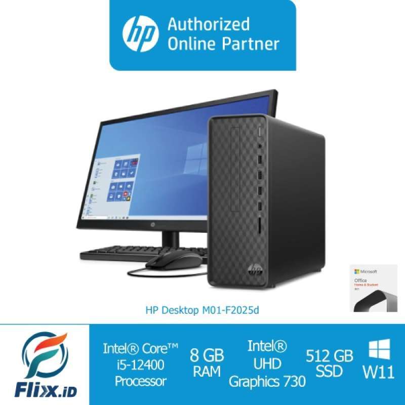 Jual HP PC Desktop M01-F2025d i5-12400 8GB 512SSD W11+OHS di Seller FLIXX.ID Official Store ...