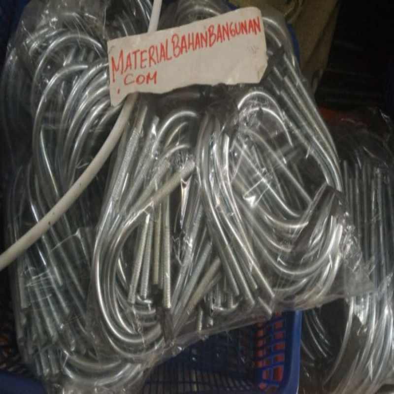 Jual Premium baut U diameter 8 mm panjang 10 cm lebar 8 cm U bolt kode ...