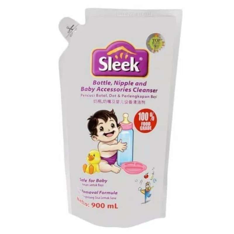 Promo Sleek Pencuci Botol Susu refill [ 900ml ] Sabun Sleek Nipple ...