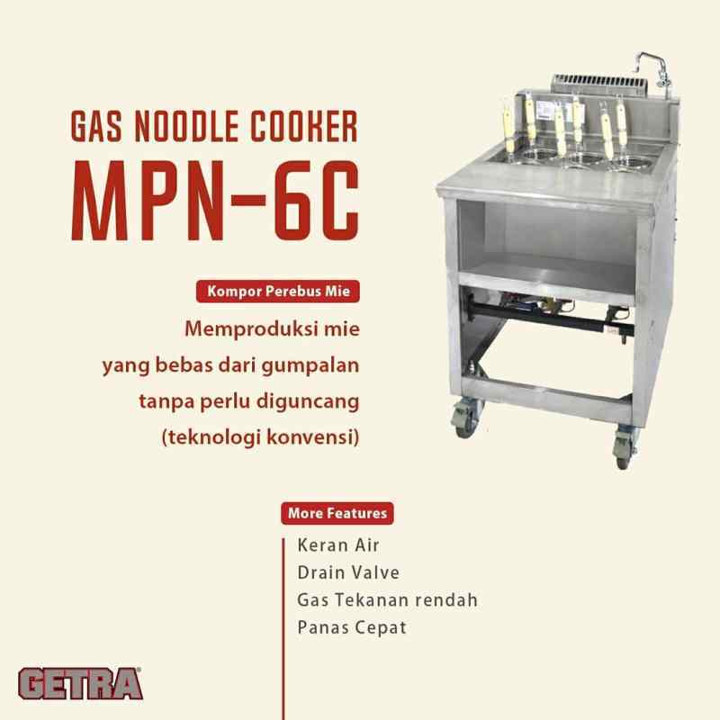 Jual Getra Mpn-6c Gas Noodle Cooker/alat Masak Mie 6 Lubang Garansi ...