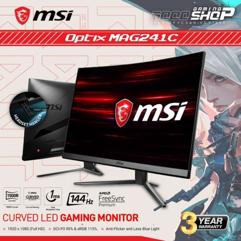 Jual Msi Optix-mag241c Curve 144hz Gaming Monitor Di Seller Aweng Store ...