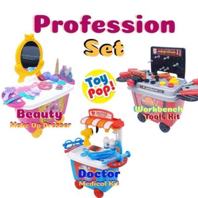 Jual Mainan Anak Pretend Play Box Food Set Trolley Workbench di Seller ...