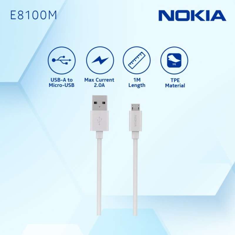 Jual Nokia Universal Cable E8100M USB A to Micro USB 2A di Seller ...