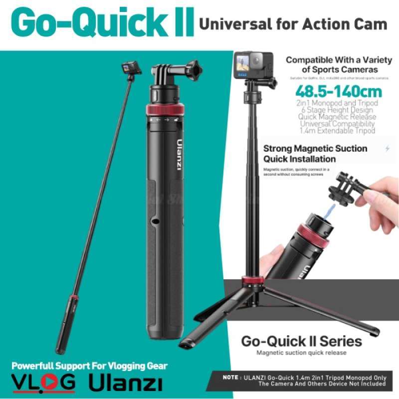 Promo Ulanzi Go-Quick Ii Magnetic Extendable Tripod U/ Action Camera ...