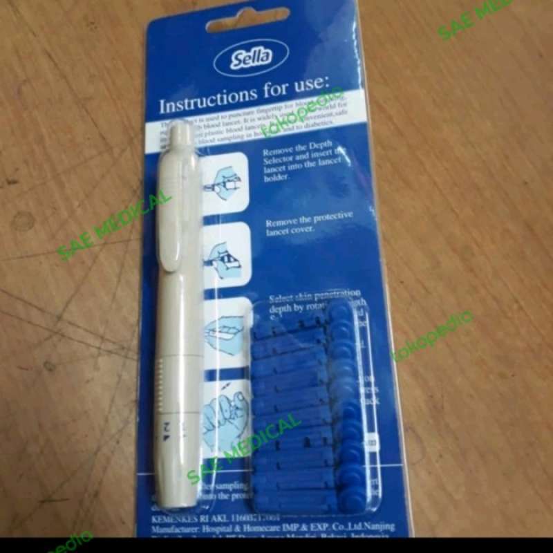 Jual Pen Autoclick Lancing Device Sella Untuk Cek Gula Darah Lancet ...