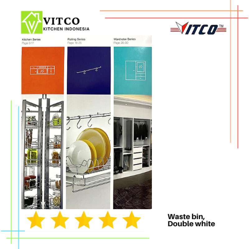 Jual Vitco Soft Close Waste Bin Double White / Tempat Sampah Dapur Rel ...