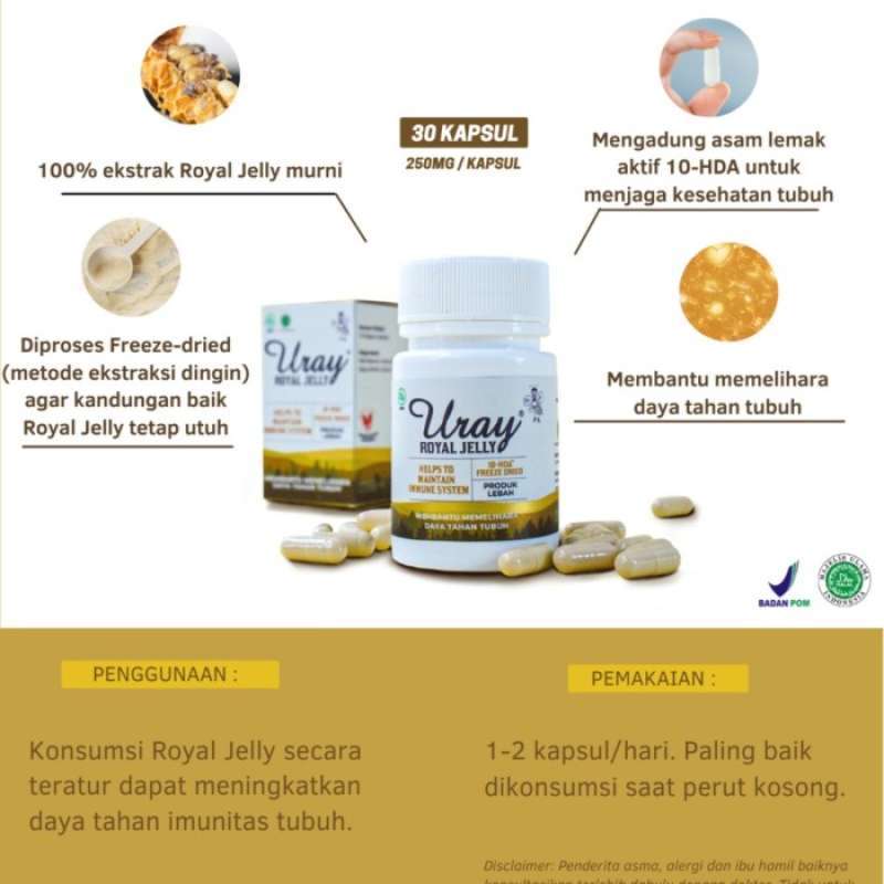 Jual Uray Royal Jelly 30 Kapsul / Madu Royal Jelly Di Seller Zensporty ...