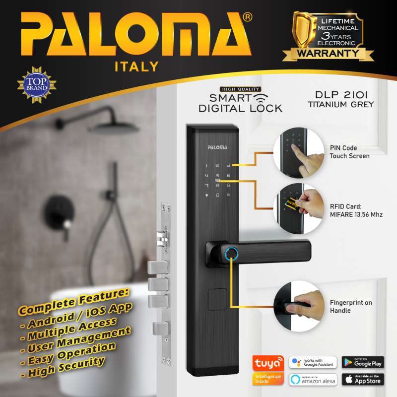 Jual Paloma Dlp 2101 Digital Lock Smart Home Kunci Pintu Door Handle ...