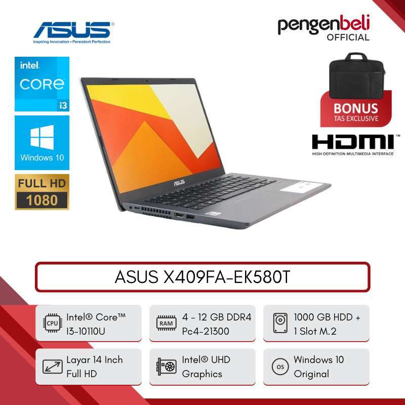 Jual Asus Vivobook X409fa-ek580t I3-10110u 12gb 1tb Hdd + Slot Ssd ...