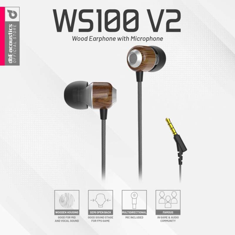 Jual Dbe Ws100 Wood Earphone With Microphone Di Seller Dbe Official ...